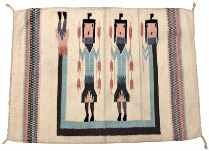 Native American Navajo Chinle 5 Figure Yei Rug