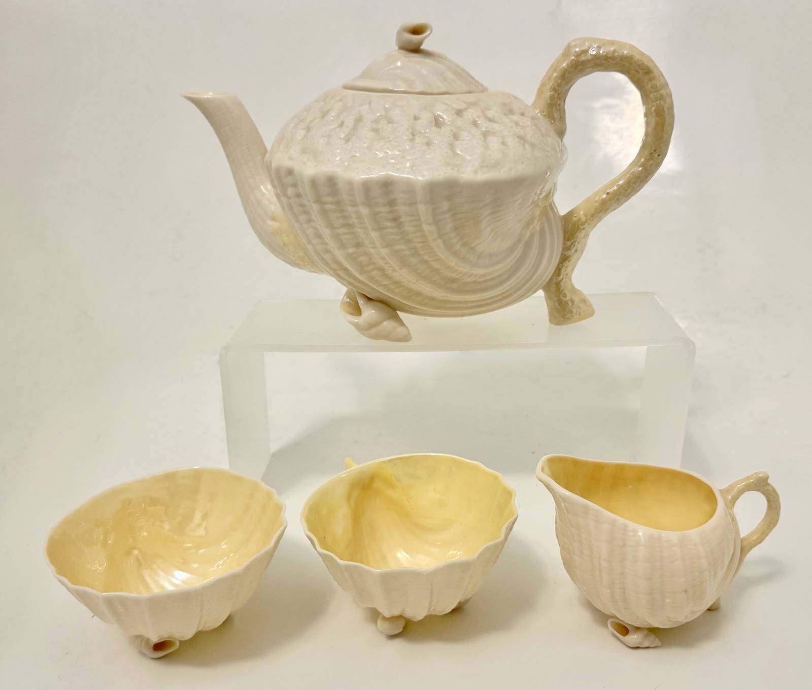 Belleek Ireland Neptune Seashell Pattern Porcelain Auction