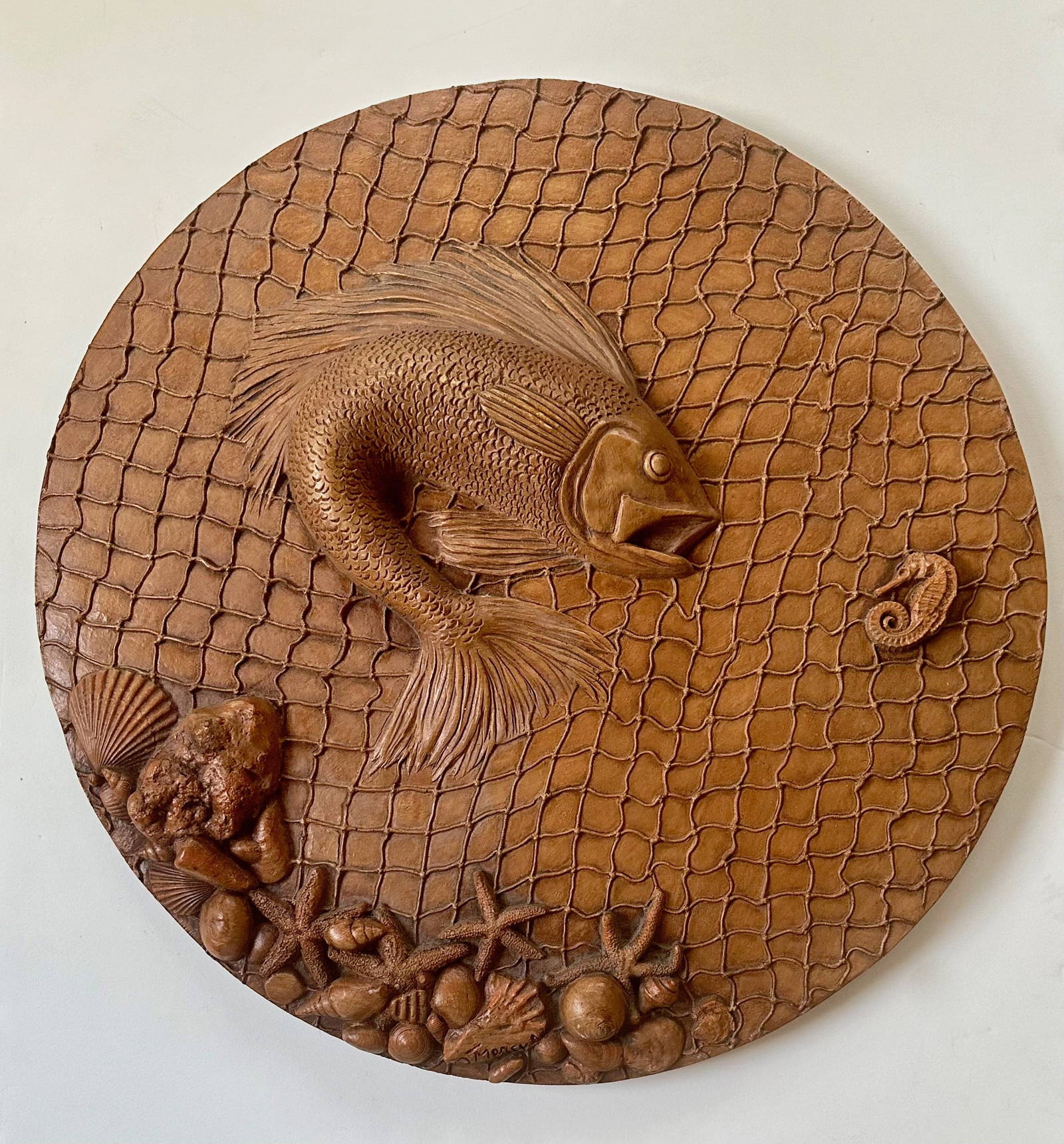 Fish Net Sculpture In Relief, Thelma Marcus Beckerman, 1982 Auction