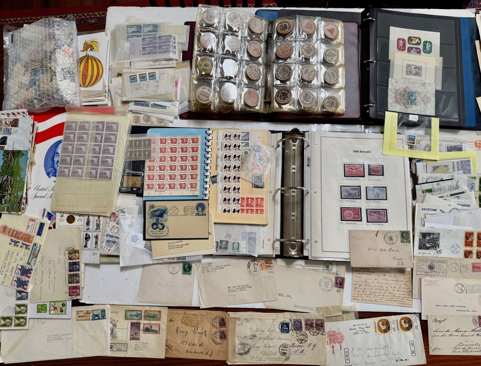 Large Unsorted Stamp Collection: Albums, Sheets, Mint, Blocks & More ...