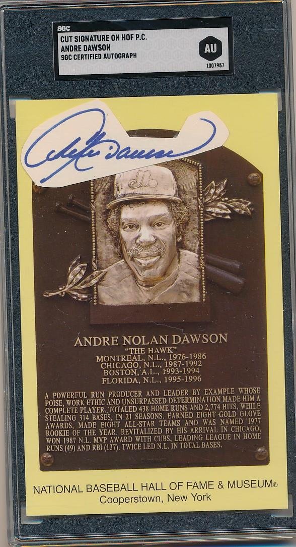 Andre Dawson Signature Encapsulated With Hof