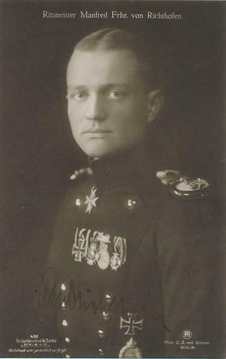 Manfred Von Richthofen (the Red Baron) Signed Postcard
