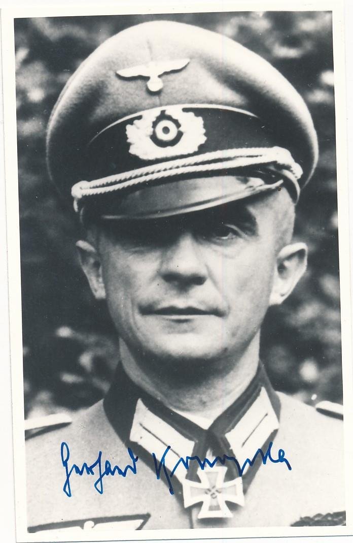 Major Gerhard Konopka Signed Photograph (wehrmacht & Close Combat Clasp)