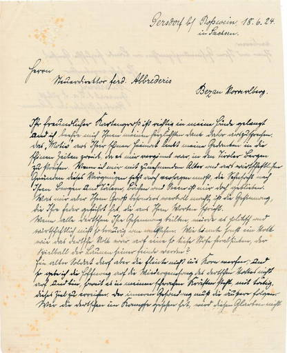 Adolph von Carlowitz- ALS from 1924 signed (German WWI Commander) (#0410) on May 17, 2022 | Todd ...