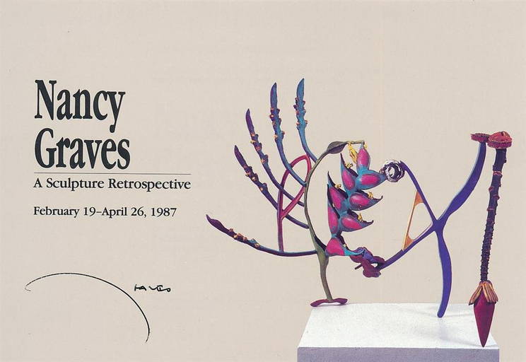 Nancy Graves Signed 1987 Exhibition Card (sculptor)