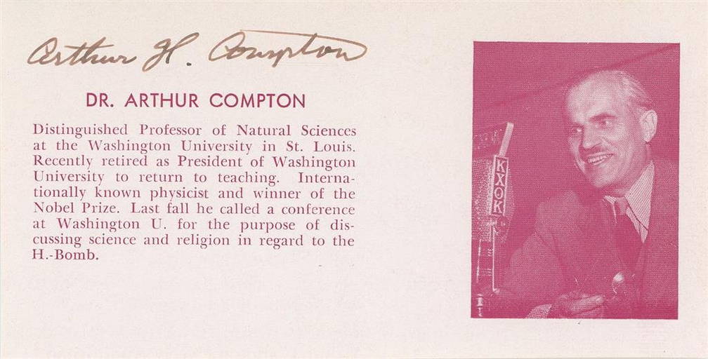 Arthur H. Compton Vintage Clipped Signature (nobel Prize 1927)