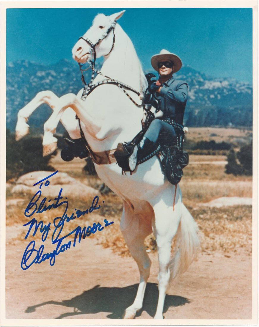 Clayton Moore- Signed Color Photograph From "the Lone Ranger" Auction