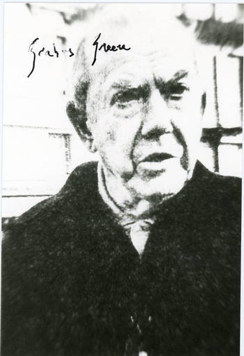 Graham Greene Rare Vintage Signed Photograph (rare Novelist)