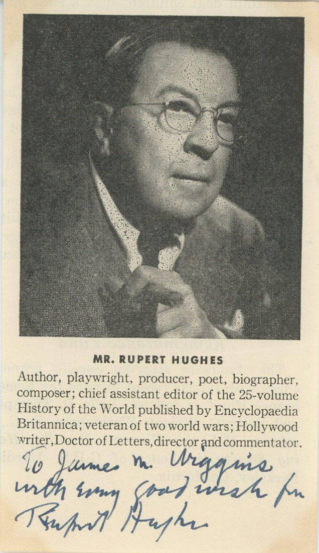 Rupert Hughes- Signed Vintage Book Photo (writer & Uncle Howard Hughes ...