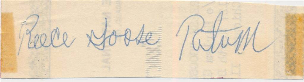 Reece "goose" Tatum Rare Vintage Clipped Signature (globetrotter)