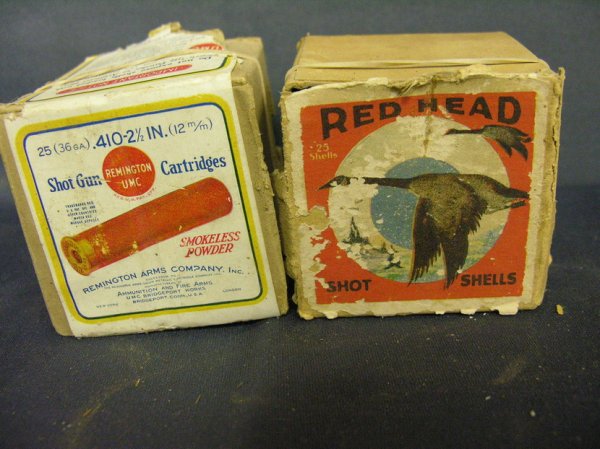 806: 2 VINTAGE 410 SHOTGUN SHELL BOXES SHELLS