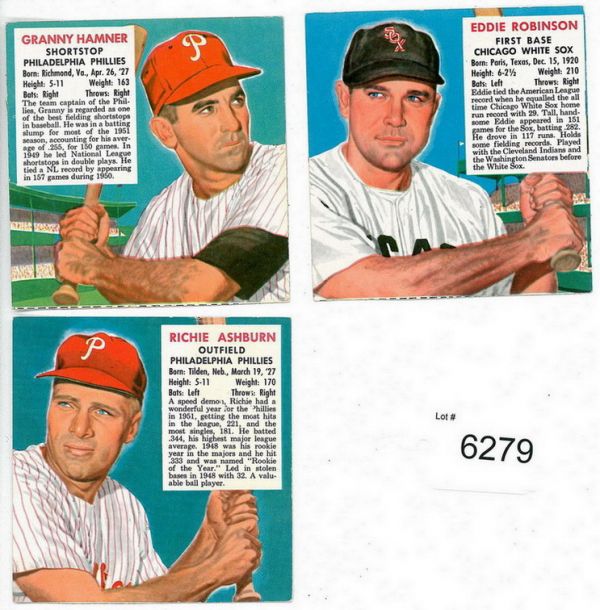 6279: 3 REDMAN TOBACCO 1952 BASEBALL CARDS - Oct 27, 2007 | Livingston ...