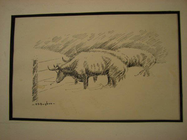 H.d. Bugbee Pen And Ink Drawing