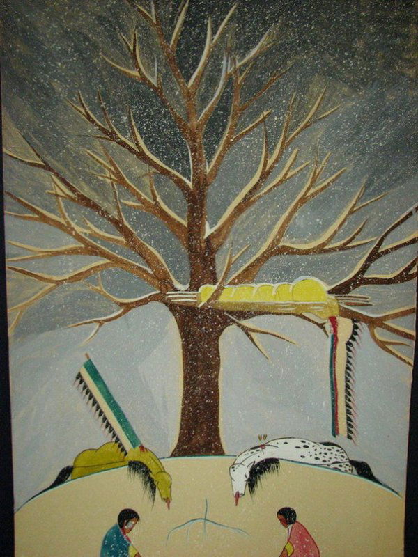 512: NATIVE AMERICAN BURIAL SCENE GOPHER ARMSTRONG