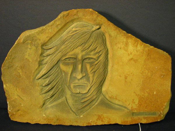 Sandstone Plaque Signed Phillip Coon