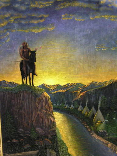 Large Chief Silver Moon Acrylic Painting