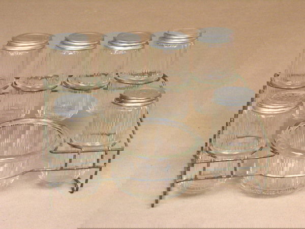 242: HOOSIER CABINET SPICE RACK WITH GLASS