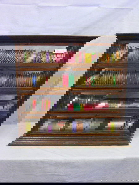 A.n. Russell And Sons Oak Ribbon Cabinet Ilion, Ny