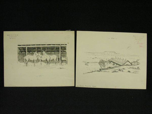 H.d. Bugbee Original Ink Drawings