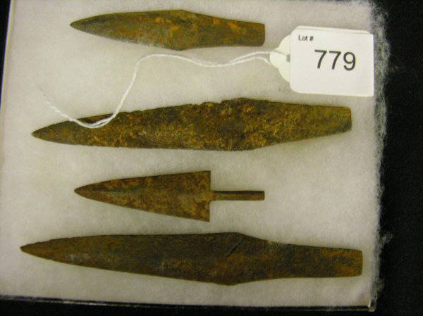 4 Metal Arrowheads