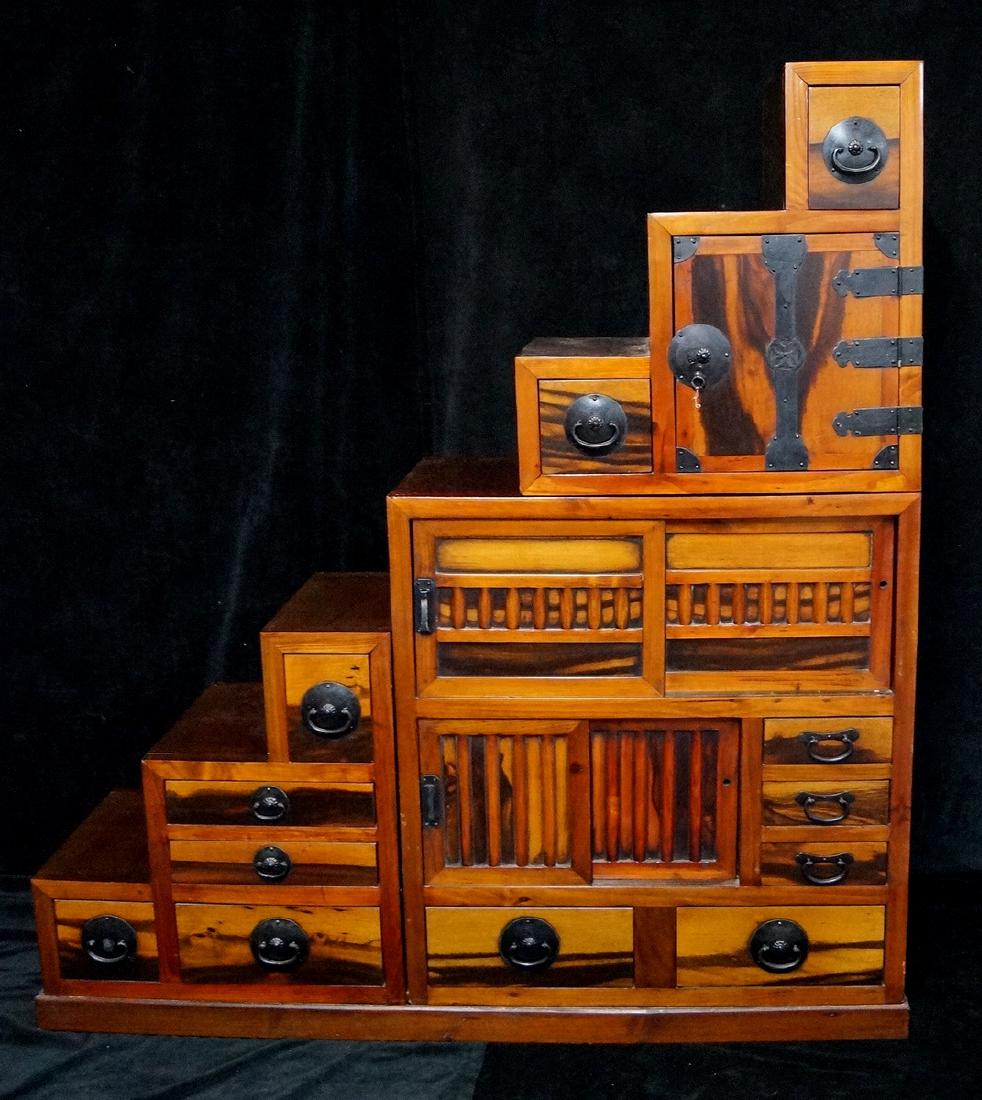 3 PART JAPANESE DOUBLE SIDED STEP TANSU