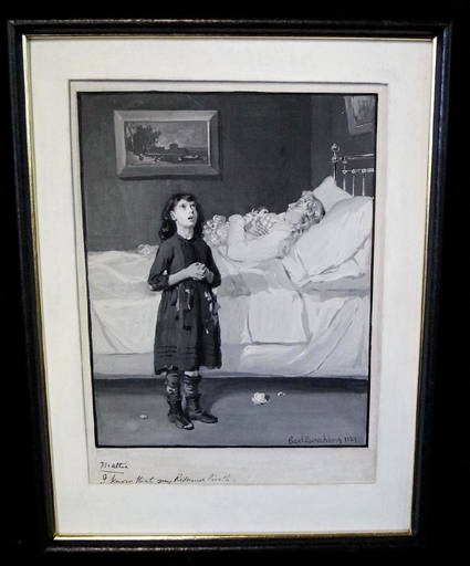 Carl Hirschberg Illustrator Oil On Artists Board 1884