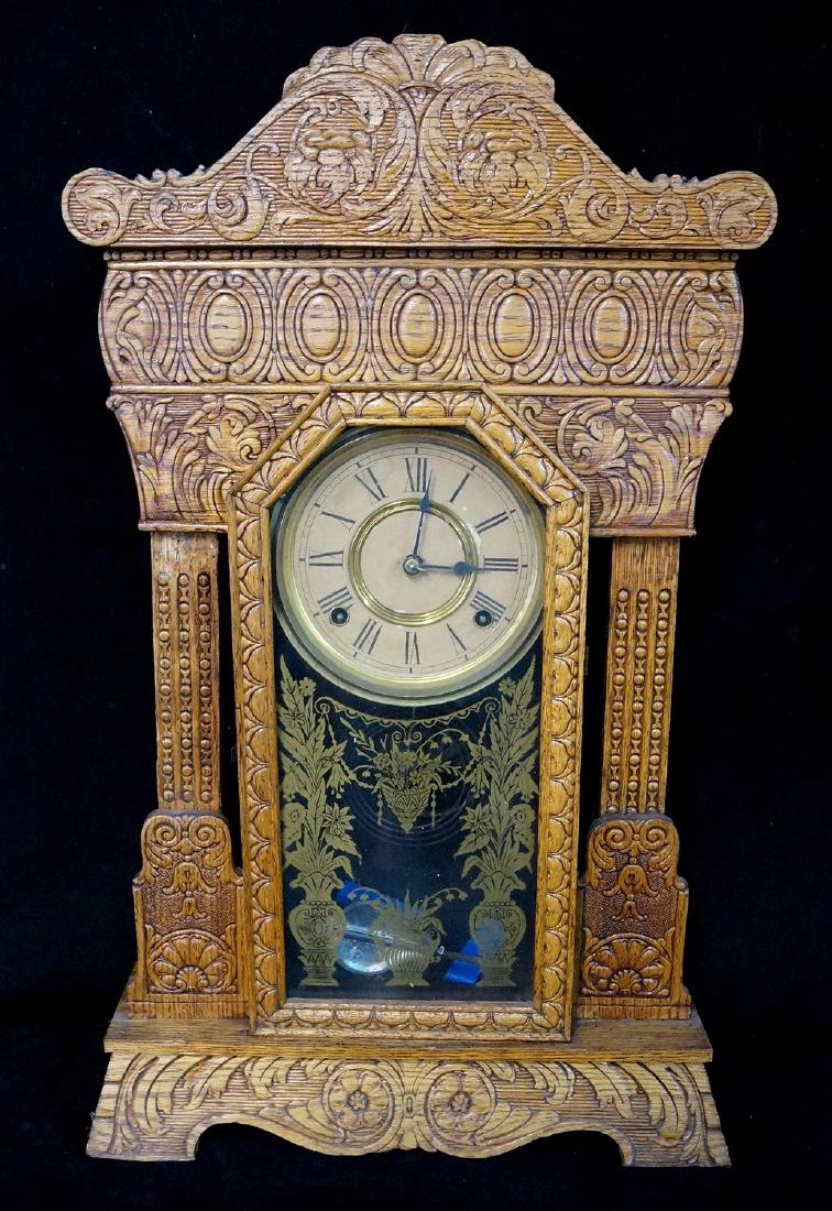 57: Oak Regulator clock by Wm. L. Gilbert Clock Co. 2