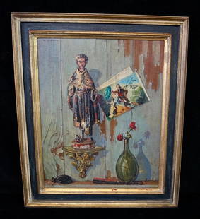 H. Walters Sgn. Oil On Artists Board "souvenirs Of Old