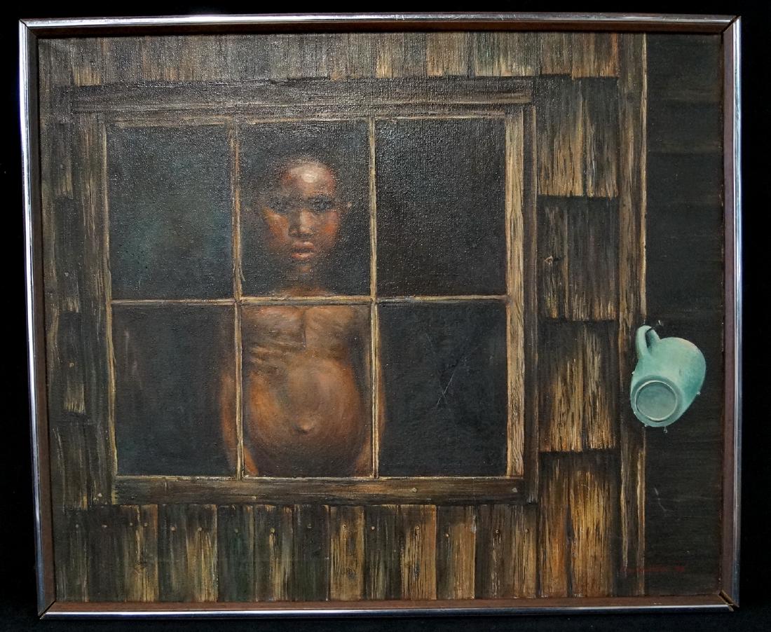 RON WORKMAN SGN. OIL ON CANVAS "POVERTY" - Apr 21, 2018 | THOS. CORNELL ...