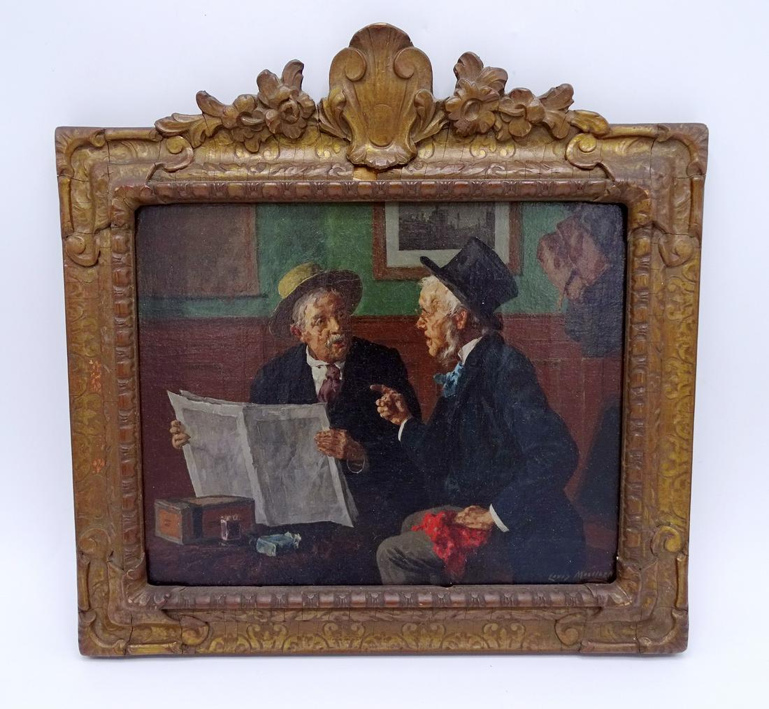 Louis Henry Charles Moeller Sgn. Oil On Canvas Interior