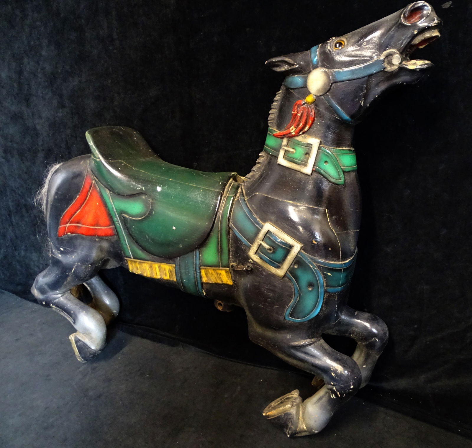 VINTAGE DECORATED BLACK CAROUSEL HORSE 39.5"H 43"W 8"D - Mar 21, 2021 ...