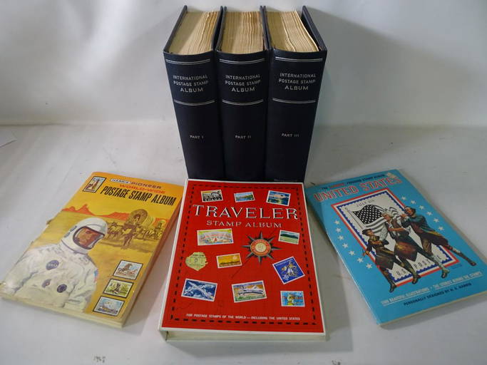 (6) Stamp Albums, 5 International, 1 Us Harris Freedom Stamp