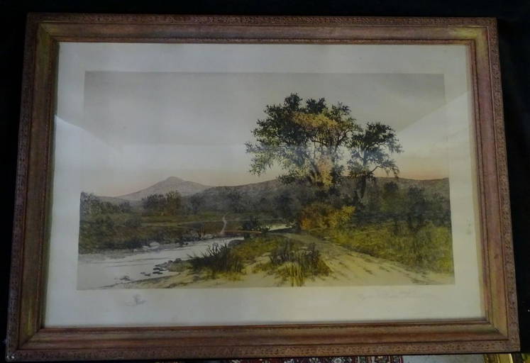 ERNEST C. ROST, "BY THE HILLSIDE", HAND COLORED ETCHING 1890 (IMAGE 15 ...