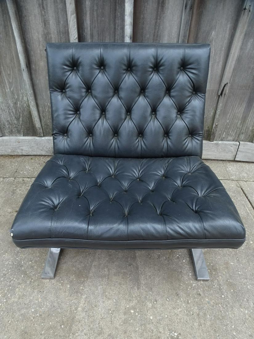 Rudolf Horn/barcelona Style Mid Century Chrome & Black Chair, (corner ...