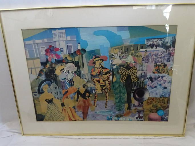 Eve Helman Signed Collage "easter Parade On Bourbon Street" 30 1/2" X ...