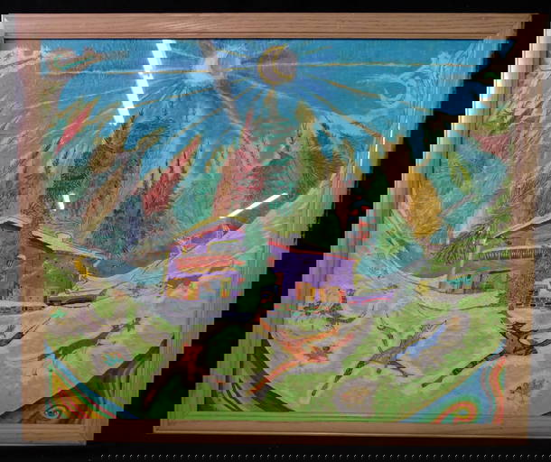 Mexican Folk Mythology [toltec] Drawing/painting Signed Juan '89 Mixed ...