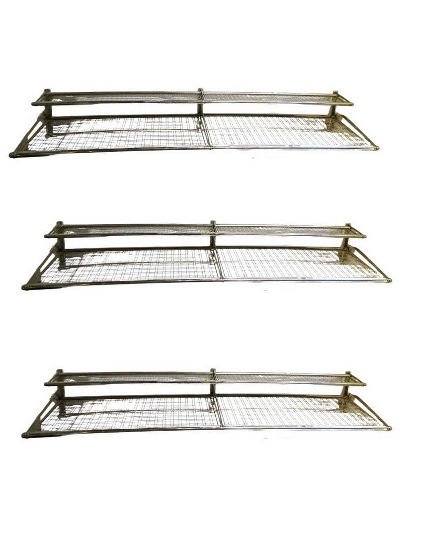 Estate Of Seymour Stein:3 Very Long Metal/chrome Luggage Racks 74" Long ...