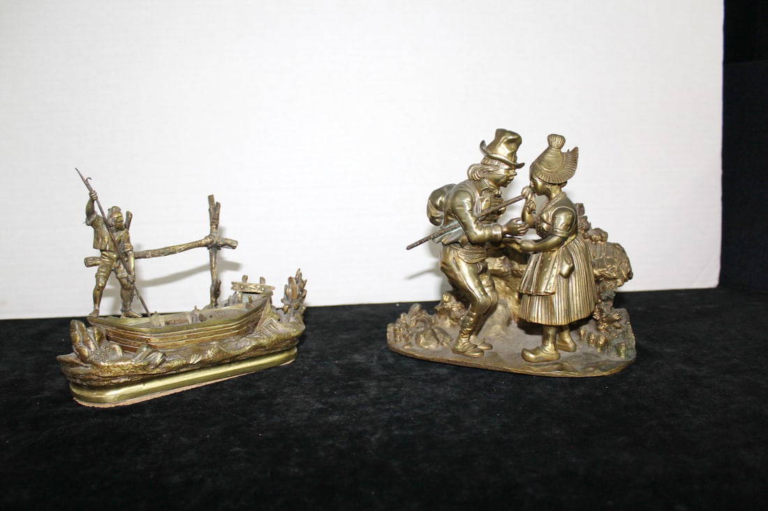 Bronze Sculptures Inc. Figural Inkwell & Traditionally Dutch Dressed ...