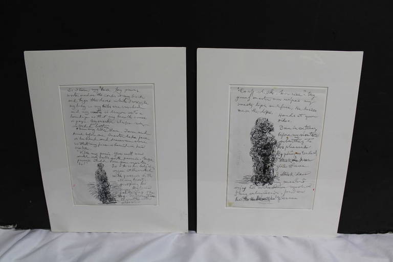 Malcolm Mckesson, Pair Of Ink On Paper Drawings / Studies, Title ...