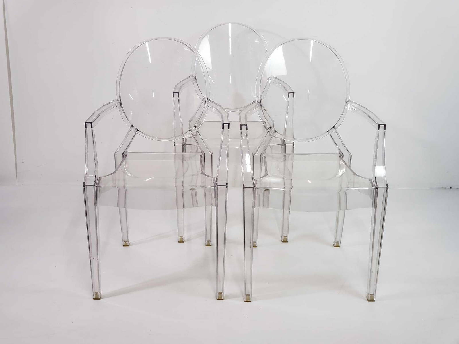 Group Of Three Philippe Starck Kartell Lucite Louis Ghost Chair Auction