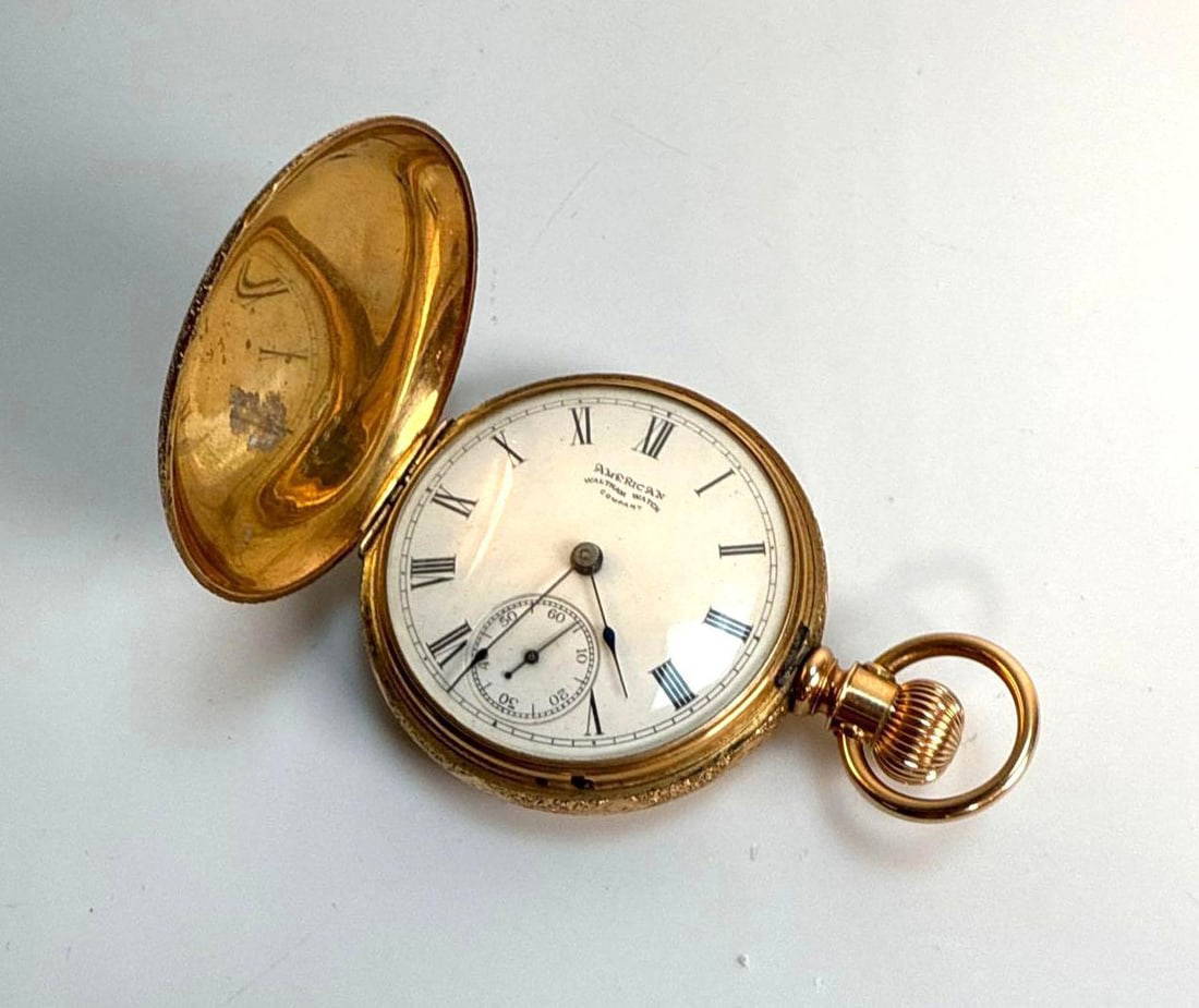 14k Rose Gold Waltham Co. Pocket Watch Auction