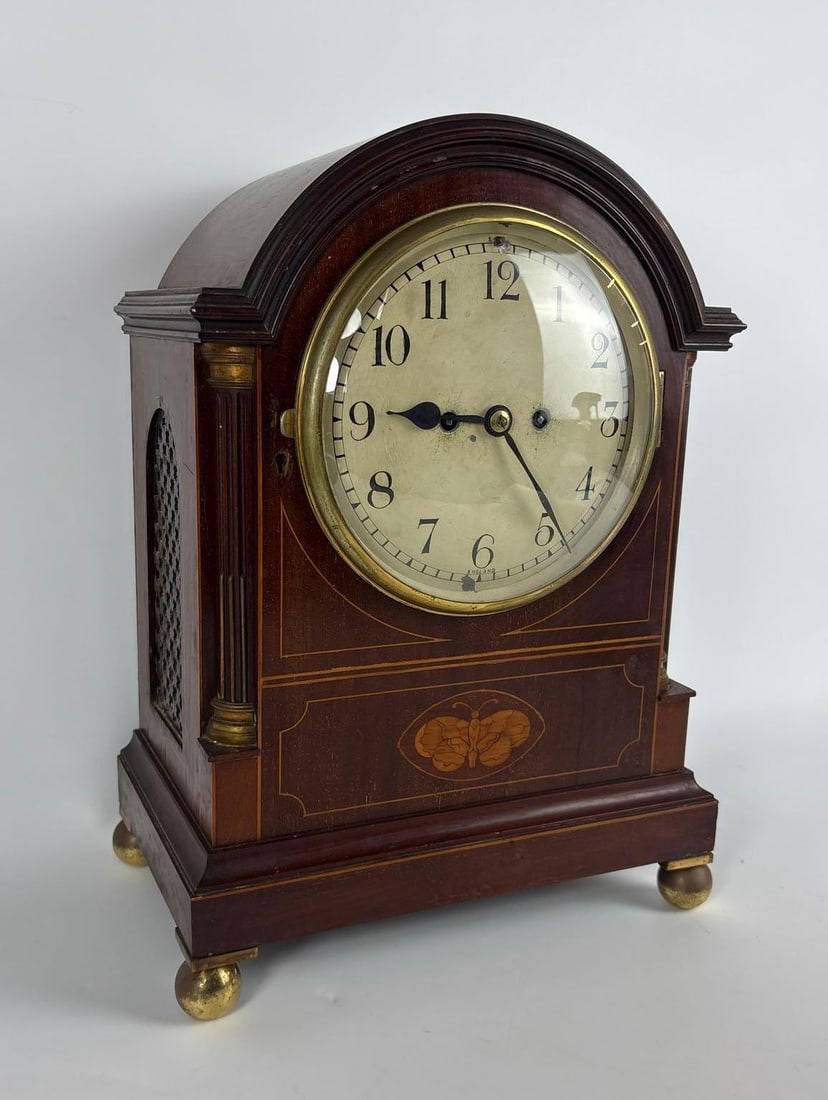 Georgian Inlaid Butterfly English Mantle Clock Auction