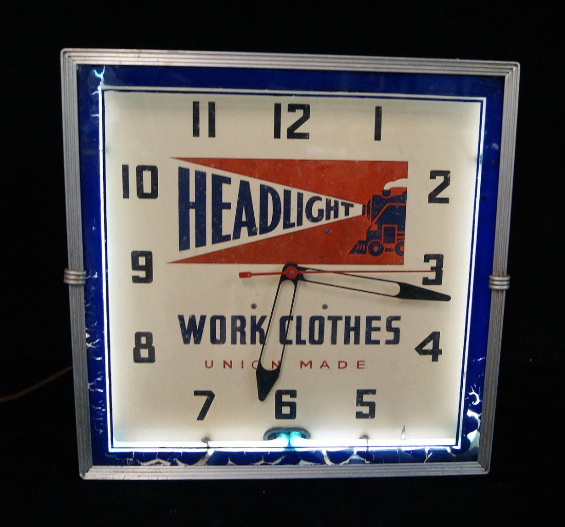 "HEADLIGHT"ADVERTISING CLOCK