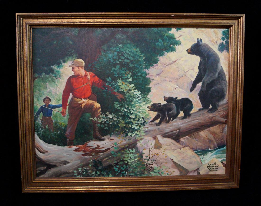 Ralph Crosby Smith Sgn. O/b Fishing W/ Bears