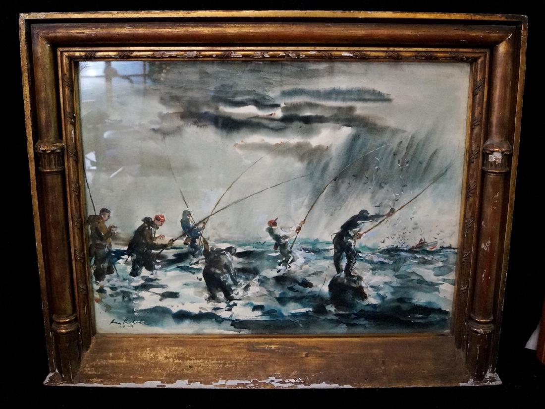 Ray Prohaska Signed Watercolor Illustration "surf