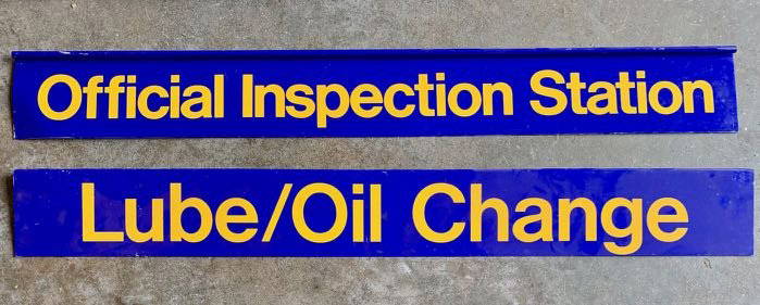 Official Inspection And Lube/oil Change Signs