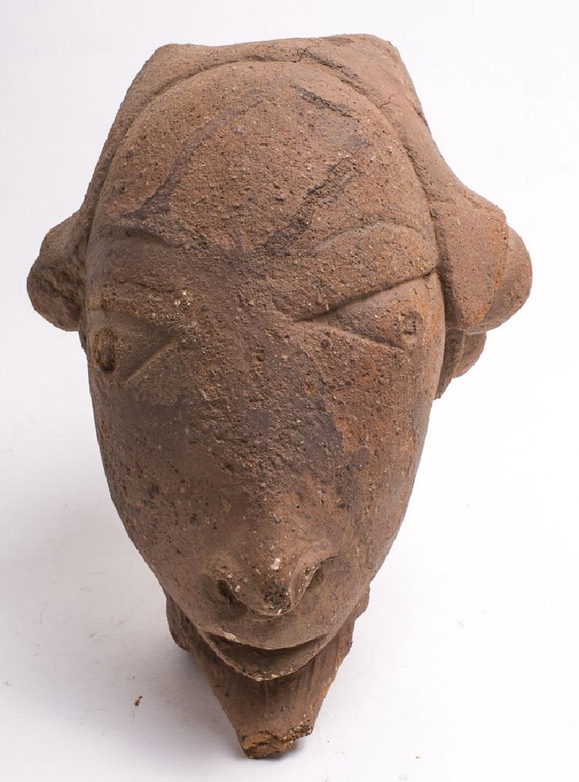 ancient African Nok Pottery Head of Bearded Man c.500 B