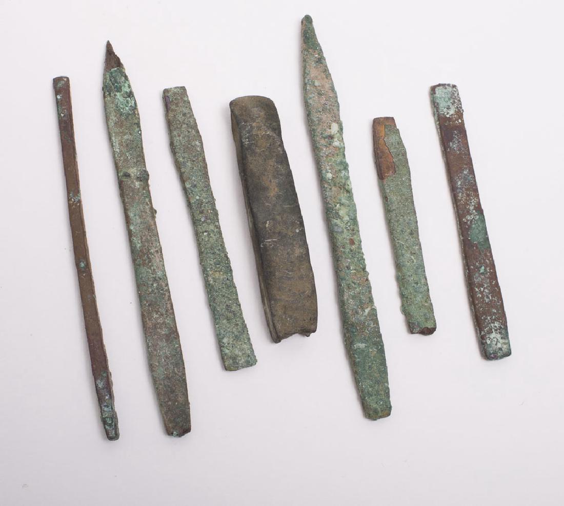Group of Ancient Roman Bronze chisels tools (7 pieces)