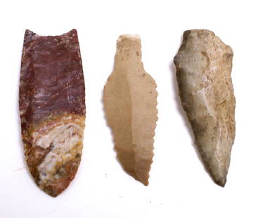 A Collection Of 5 Neolithic Stone Arrow Points C.1st