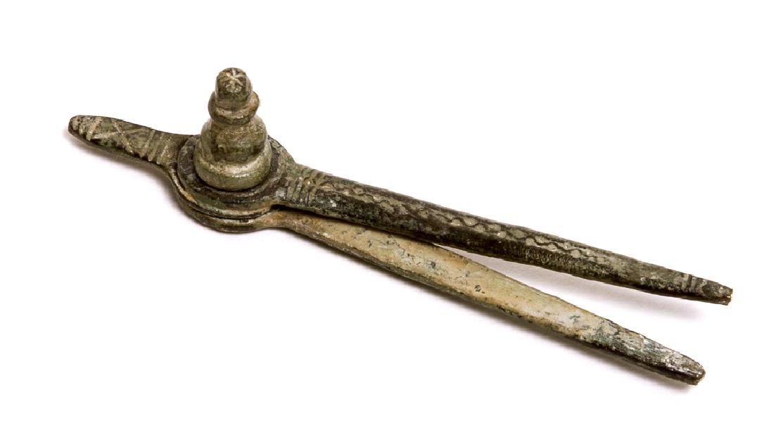 Ancient Roman Bronze Decorated Compass c.1st-2nd cen AD